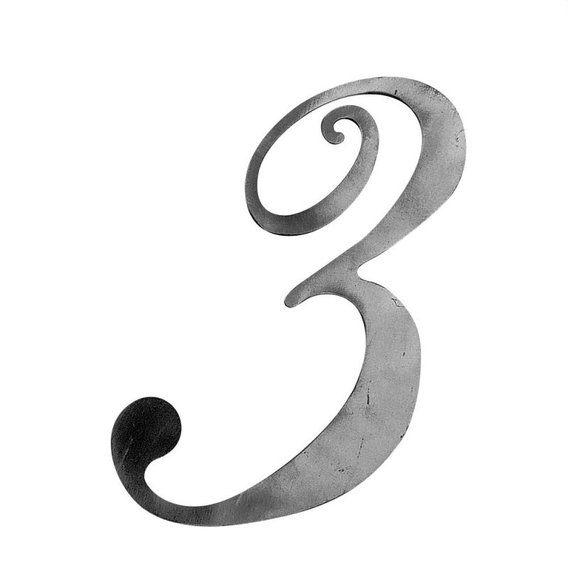Hausnummer 3, 6,25 €, Edelstahl - Schmiedeeisen Shop der Firma M